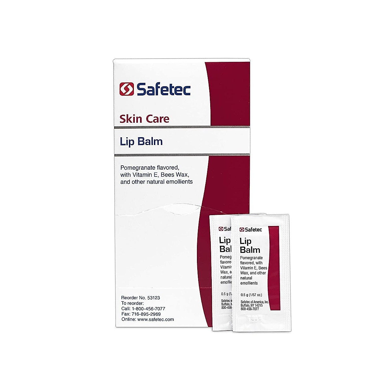 Safetec Lip Balm 53123 Pomegranate Flavored, One color, 144 Count