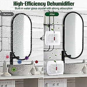 2 Pack Rechargeable Small Dehumidifier, Portable Mini Dehumidifiers for Bedroom, Bathroom, High efficiency Moisture Absorber for Closet, Bookcases