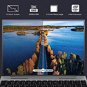 XOPPOX 13.5’’ Laptop Computer, Newest UHD 3000 x 2000 Clear Screen PC Laptops, Windows 10 Home with Intel Celeron N4020 Dual Core 8GB RAM 128GB SSD for Students School Office, Gray