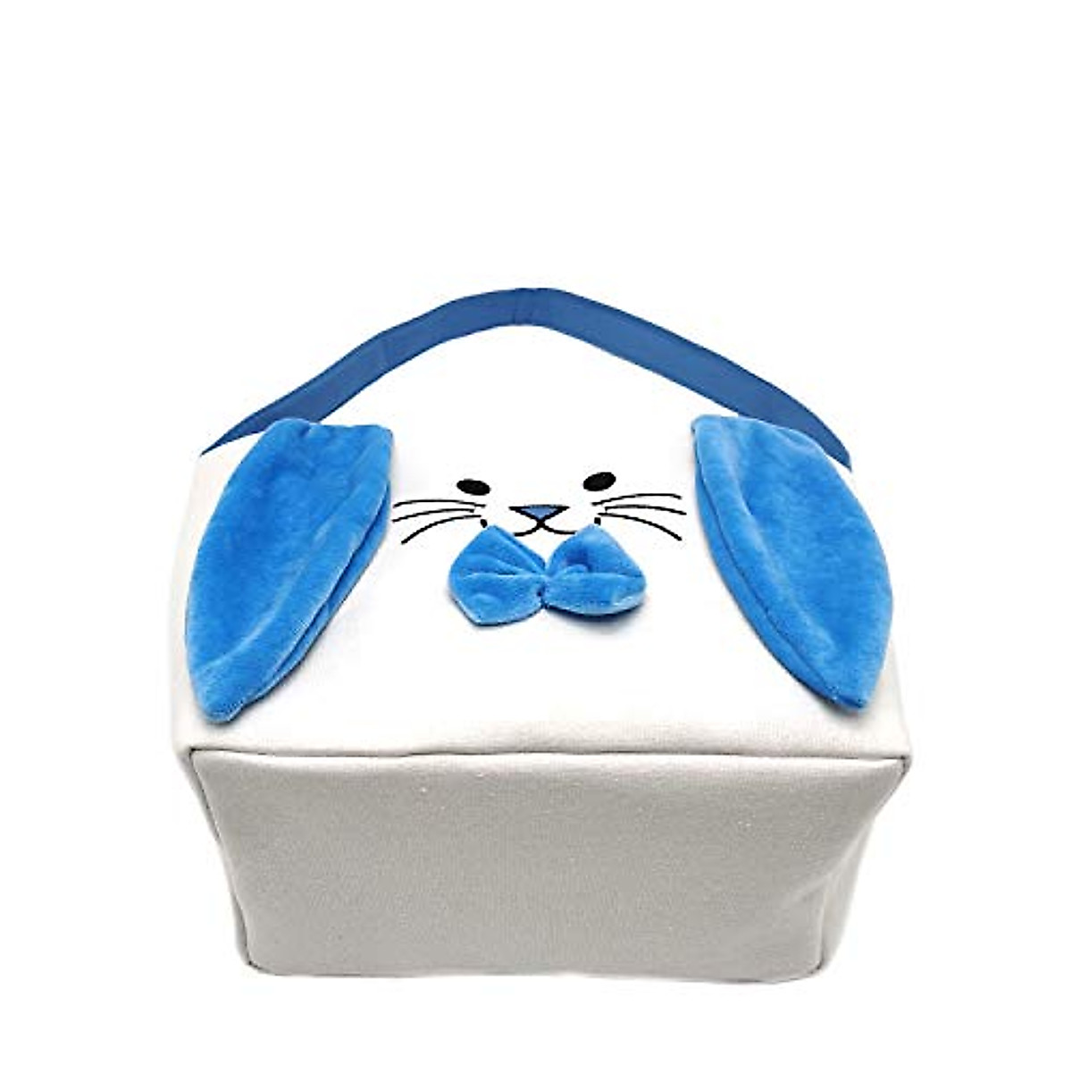 LO LORD LO Easter Bunny Baskets Easter Bag Bucket for Easter Egg Hunt Stuffers with Fluffy Ears for Kids (fluffy-green)