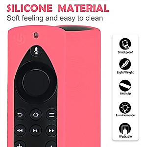 Insignia Fire TV Remote Cover，Compatible Original Fire TV Omni QLED Series or TV 4-Series Smart TV | New NS-RCFNA-21 | NS-24DF310NA21 | NS-39DF310NA21 |NS-50F301NA22, (Luminous Red + Luminous Purple)