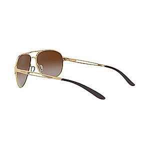 Oakley Women's OO4054 Caveat Aviator Sunglasses, Polished Gold/Dark Brown Gradient, 60 mm