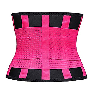 VENUZOR Waist Trainer Belt for Women - Waist Cincher Trimmer - Slimming Body Shaper Belt - Sport Girdle Belt (UP Graded)(Hot Pink,Medium)
