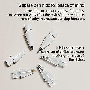 HOU [6 Pack] Apple Pencil Tips,Replacement Tips for Apple Pencil 2nd Generation,Apple Pencil 1st Generation Spare Nib for ipad Pen/Stylus Pen,Apple Pencil 2/1,Plastic &Metal Apple Tips