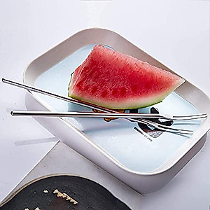 IMEEA Pickle Forks 8.85-Inch Long Handle Olive Fork Picks SUS304 Stainless Steel Pickle Forks for Jar, Set of 2