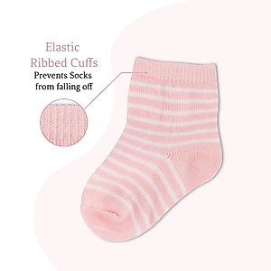 Rising Star Baby Socks for Boys & Baby Girl Newborn Socks - Crew Ankle Cotton Infant Socks 0-6, 6-12 months (8 pack)