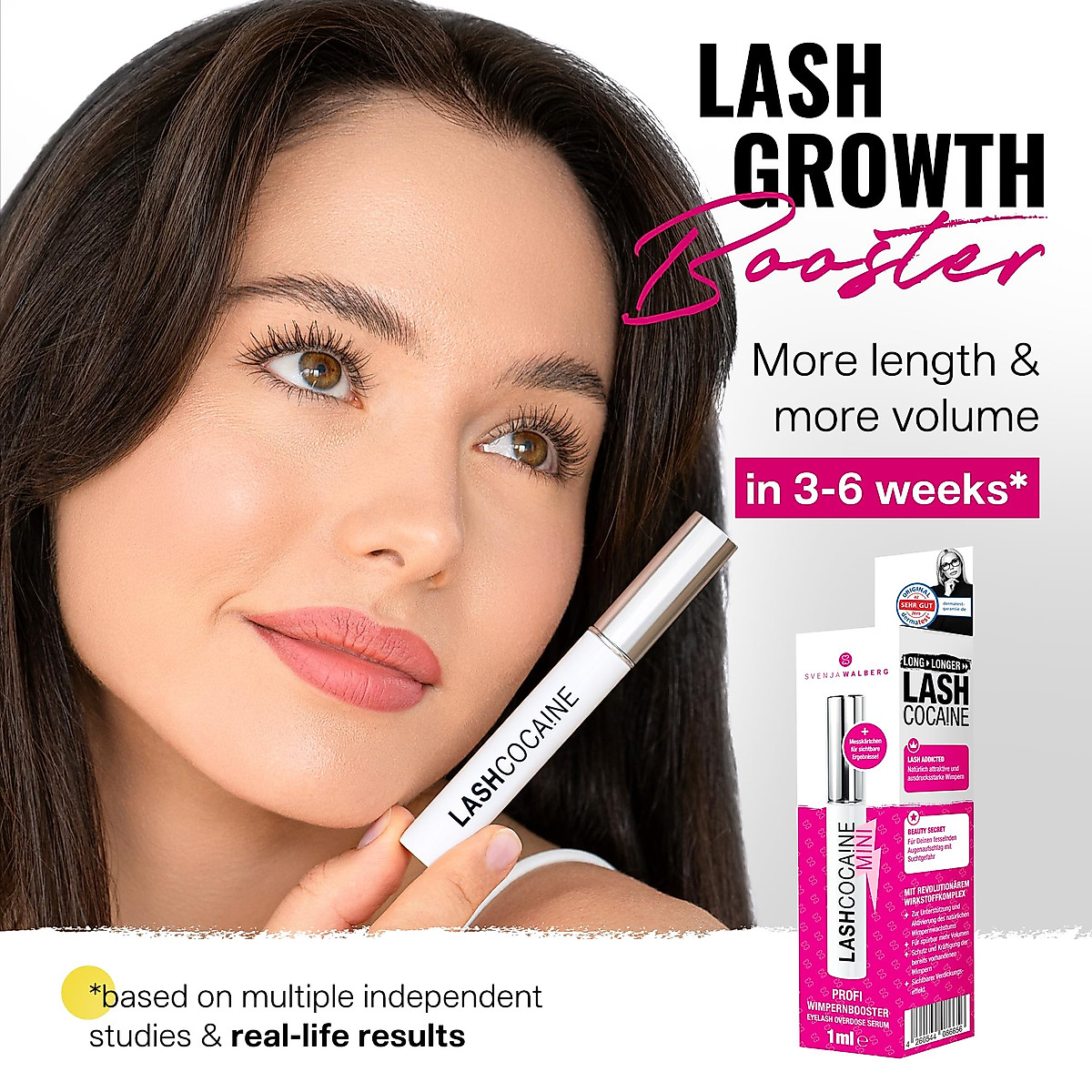 LASHCOCA!NE eyelash growth serum to grow longer & fuller eyelashes | vegan lash enhancing serum | test winner “VERY GOOD” for eyelash extensions | long eye-lashes by Svenja Walberg
