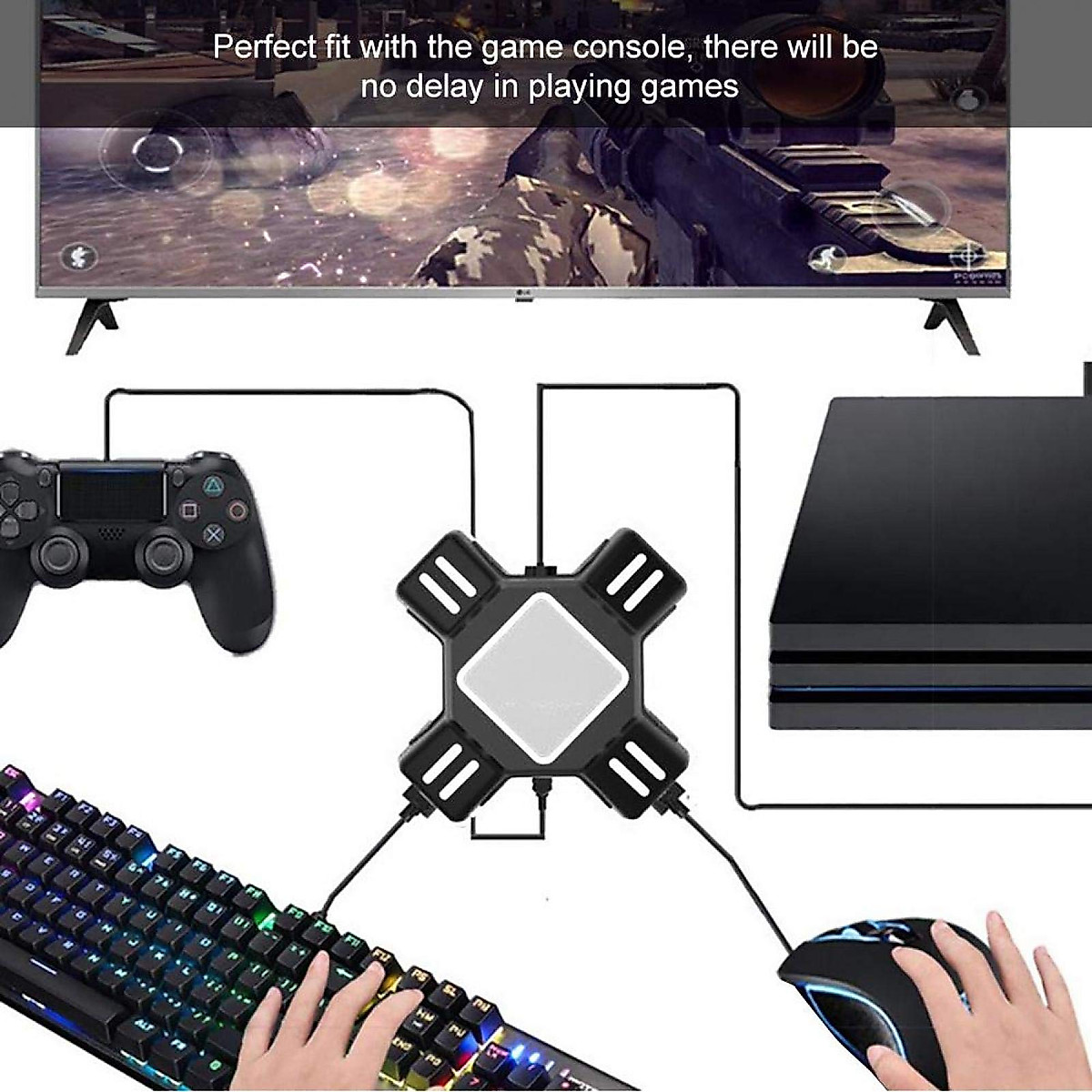 Gaeirt KX Keyboard Gaming Mouse Converter, USB Game Controller Handle Keyboard Mouse Converter Game Console Adapter Gamepad Converter for /for PS3/for XBOXOne/for Switch