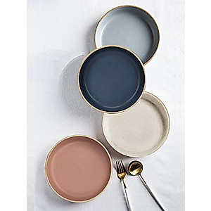 MDZF SWEET HOME 8-Inch Deep Porcelain Dinner Dishes Set, Pasta Bowls, Matte Glaze Serving Dishes Salad Dessert Bowls - 25 Oz - Set of 4