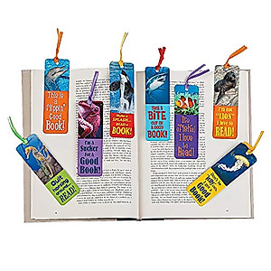 Fun Express Laminated Realistic Ocean Bookmarks - 48 Pieces - Educational and Learning Activities for Kids