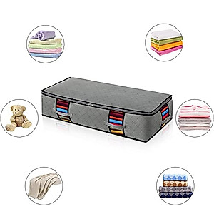 CROWN Under Bed Storage Bags (2 Pack) 8" Height| 90L, 38"x17" Clothes Organizer | Underbed Storage | Blanket Storage | Under the Bed Storage | Bedroom Organization Storage | Underbed Storage Container