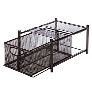 Home Zone Living Under Bathroom Sink Organizer – Sliding Basket, Inside Cabinet Storage