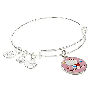 Alex and Ani Hello Kitty Hearts A Flutter Bracelet Silver One Size