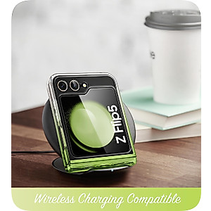 i-Blason Cosmo for Samsung Galaxy Z Flip 5 Case [Hinge Protection] [Built-in Front Screen Protector] [Support Wireless Charging] Slim Stylish Protective Phone Case for Galaxy Z Flip 5 (Green)
