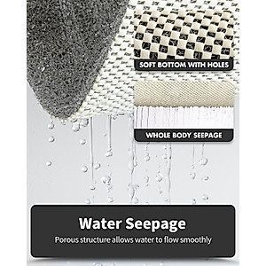 Non-Slip Bathtub Mat, 17x 30 Inch, Shower Mats for Bath Tub, PVC Loofah Bathroom Mats for Wet Areas, Quick Drying