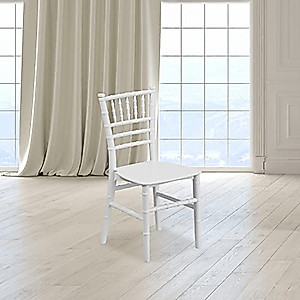 EMMA + OLIVER Child’s All Occasion White Resin Chiavari Chair for Home or Home Based Rental Business