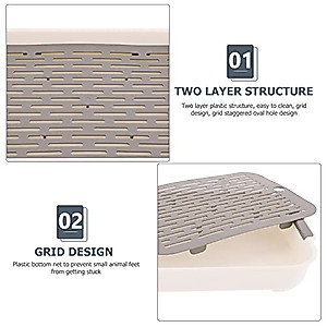 Rabbit Litter Box Plastic Small Animal Litter Box Toilet - Square Litter Tray Cage Toilet Potty Trainer for Rabbits Guinea Pigs Ferret Chinchilla Hamster - White