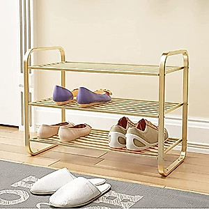 ANIIC Shoe Rack 3-Tier Metal Shoe Rack Storage Organizer Free Standing Shoe Racks Standing for Entryway Hallway Living Room Bedroom Shoe Organizer