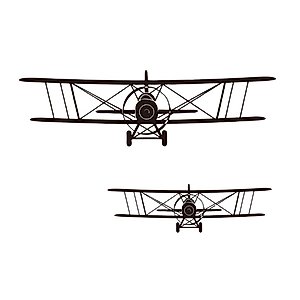 LELE LIFE 2Pcs Airplane Wall Sticker, Removable DIY Aircraft Wall Decal for Living Room Bedroom Home Decor, Art Mural for Kids Boys, Biplane