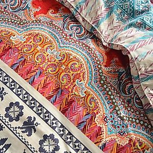 Dodou Boho Style Bedding Set Boho Duvet Cover Set Bohemian Bedding Set 3pcs Queen (No Comforter Insert)