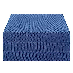 PrimaSleep 4 Inch Tri-Fold Topper, Guest Bed, Floor Mat,Blue,(Single)