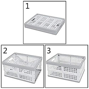 Kiddream Set of 3 Collapsible Storage Bin, 15 Liter Plastic Folding Crates Stackable