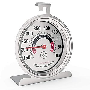 Efeng Large 3.5" Oven Thermometers for Gas/Electric Oven with Large Hanger&Base,Safety Leave-in Oven,Easy to Read Large Number,No Fading Color for Long time Cooking