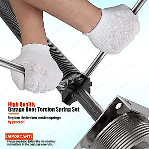 Garage Door Torsion Springs 1.75’’(Pair) with Non-Slip Winding Bars, Coated Torsion Springs with a Minimum of 18,000 Cycles (0.250X1.75''X35'')