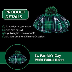 St. Patrick's Day Plaid Fabric Fedora or Beret (Beret)