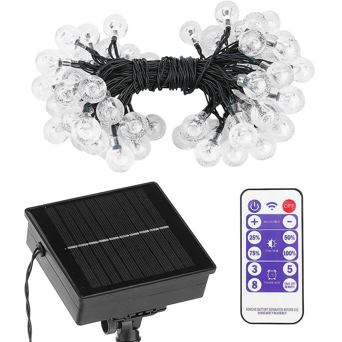 Indoor Outdoor Fairy Lights, Solar Patio Lights Warm White Outdoor Garden Solar Lights with Remote Control for Home