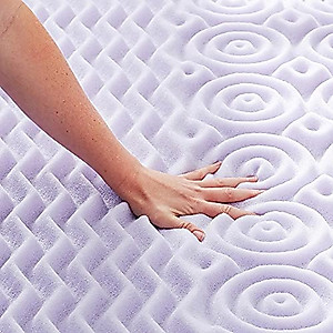 2'' Memory Foam Egg Crate Mattress Topper Queen Size Ultra-Soft 5 Zones Airflow Increase Maximize Comfort Technology Lavender Infused Pressure Points Relief Body Weight Distribute Support