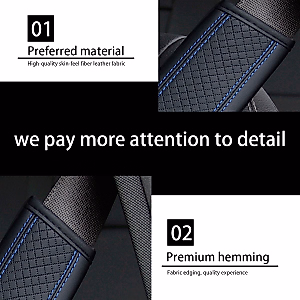 XINLIYA 2PCS Car Seat Belt Cover, Soft Shoulder Strap Covers Harness Pads, Safety Leather Seatbelt Comfort Driving Cushion Protect Your Neck and Shoulder Universal for Car, Truck, SUV (Black/Blue)