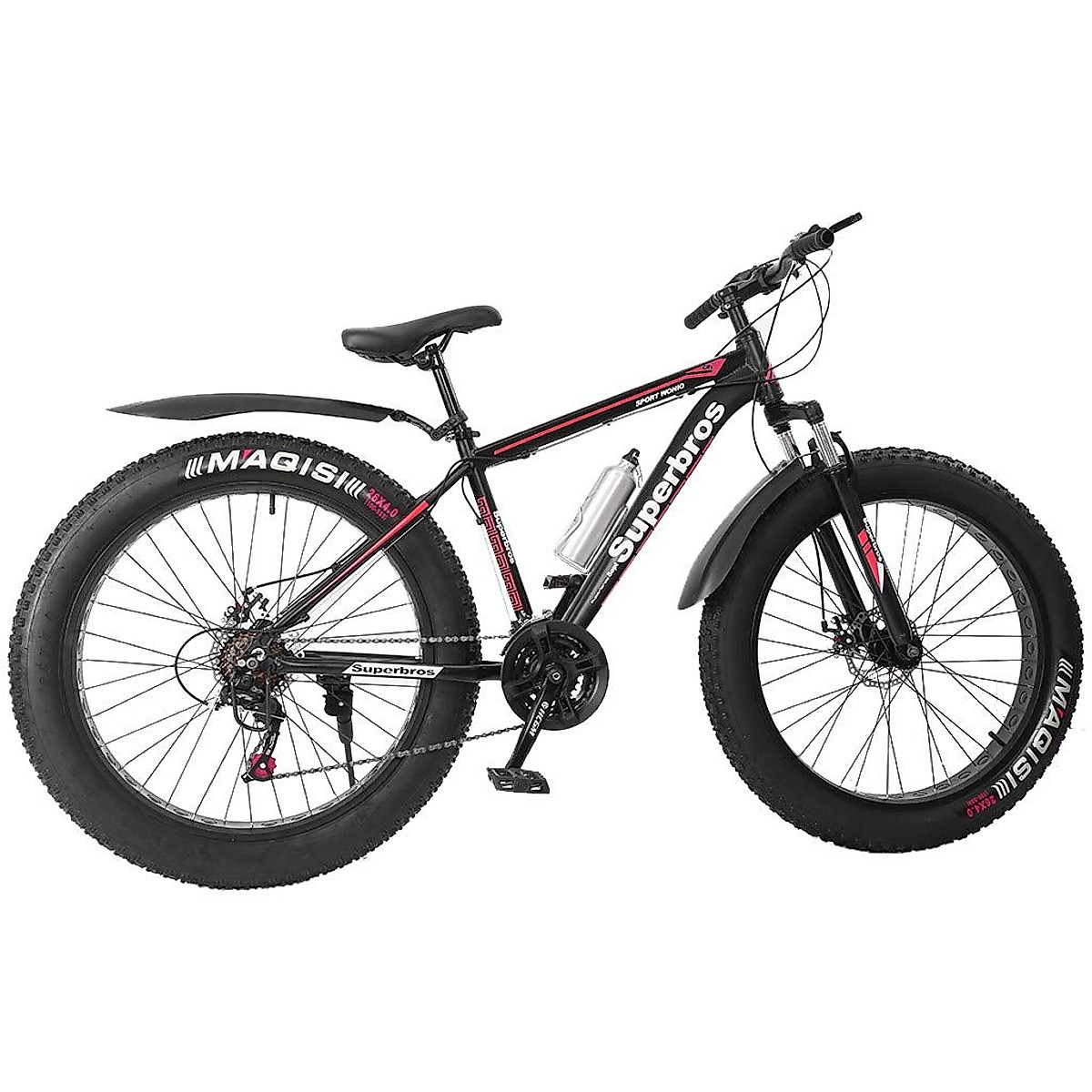 wavsurf Fat Tire Mountain Bike, 21 Speed Outdoor Snow Beach Bike, Adult Women Men Hybrid MTB Racing Bikes, Comfort Complete Cruiser Bicycle, City Commuter Road Cycling (H) 94x88x38cm