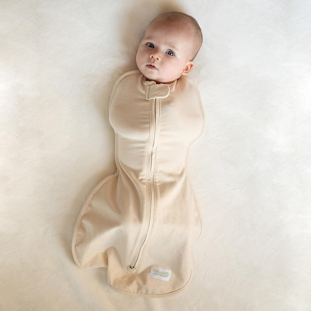 Woombie Original Baby Swaddling Blanket - Soothing, Cotton Baby Swaddle - Wearable Baby Blanket, Lime Sorbet, 14-19 lbs