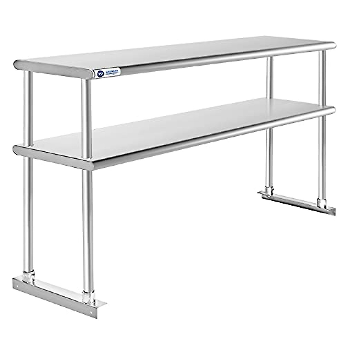 GRIDMANN NSF Stainless Steel Commercial Kitchen Prep & Work Table Plus A 2 Tier Shelf - 72 in. x 12 in.