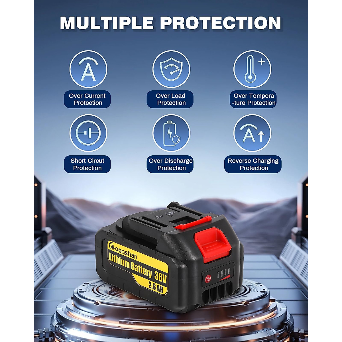 Moonshan Rechargeable Lithium Battery for Cordless Bag Sewing Machine Bag Closing Machine Portable Bag Closer (Only One Battery)