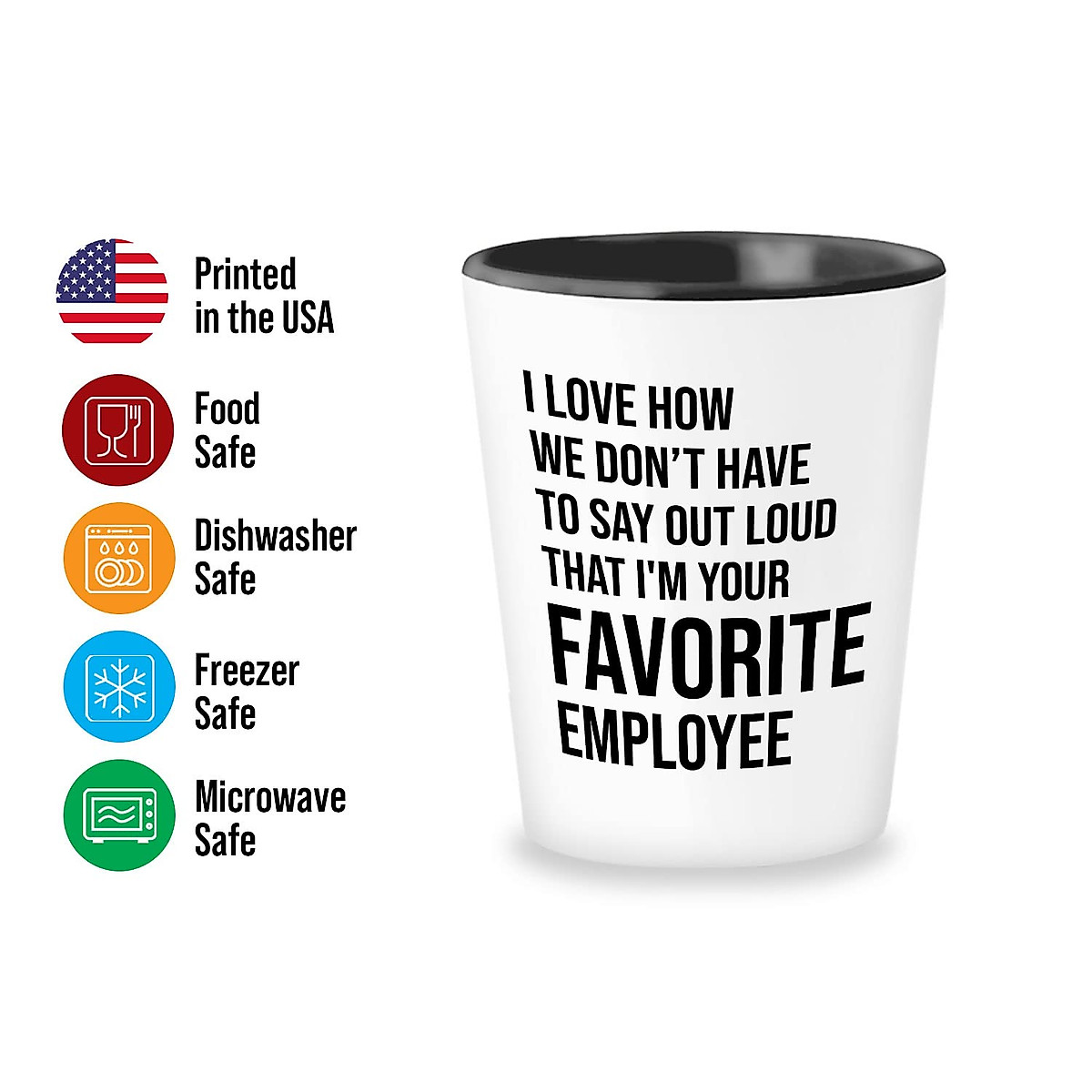 Bubble Hugs Boss's Day Shot Glass 1.5oz - Your Favorite Employee - Boss's Day Boss Lady Office Humor Funny Sarcasm Sassy Coworker Bosses Birthday