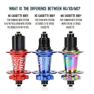 BestPartsCom KOOZER XM490 32 Hole Hub Full Aluminum Ultralight MTB Mountain Bike Disc Brake Hub Through axle Front Hub 15x100mm Red for Shimano 8-11speed & SRAM 8-10speed