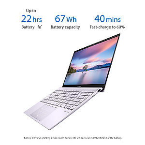 ASUS ZenBook 13 Ultra-Slim Laptop 13.3” FHD NanoEdge Bezel Display, Intel Core i5-1035G1, 8GB LPDDR4X RAM, 256GB PCIe SSD, NumberPad, Thunderbolt, Wi-Fi 6, Windows 10 Home, AI noise-cancellation, Lilac Mist, UX325JA-AB51