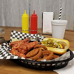 Tablecraft Oval Black Plastic Platter Baskets, 12/CT (1076BK) (86397)