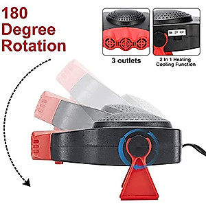 Car Heater 12V - Fast Heating Defrost Defogger, 2 in1 Fast Heating & Cooling Fan, Outlet Plug in Cigarette Lighte, Automobile Windscreen Fan for All Cars Portable Electronic Car Heaters