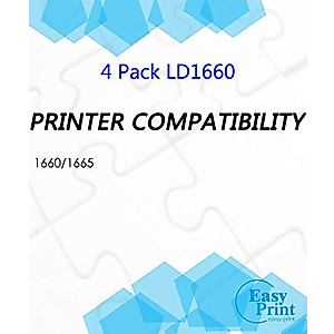 (4-Pack, B+C+M+Y) Compatible Toner Cartridge Replacement for Dell C1660 C1660W C1660cnw 1660 Printer, Sold by EasyPrint