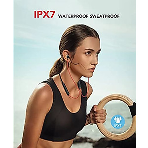 FAMOO Wireless Headphones, Neckband Bluetooth 5.3 Headphones with 24Hrs Playtime, Bluetooth Earbuds with Mic, USB-C, IPX7 Waterproof HD Stereo Ear Buds for Sports and Workout