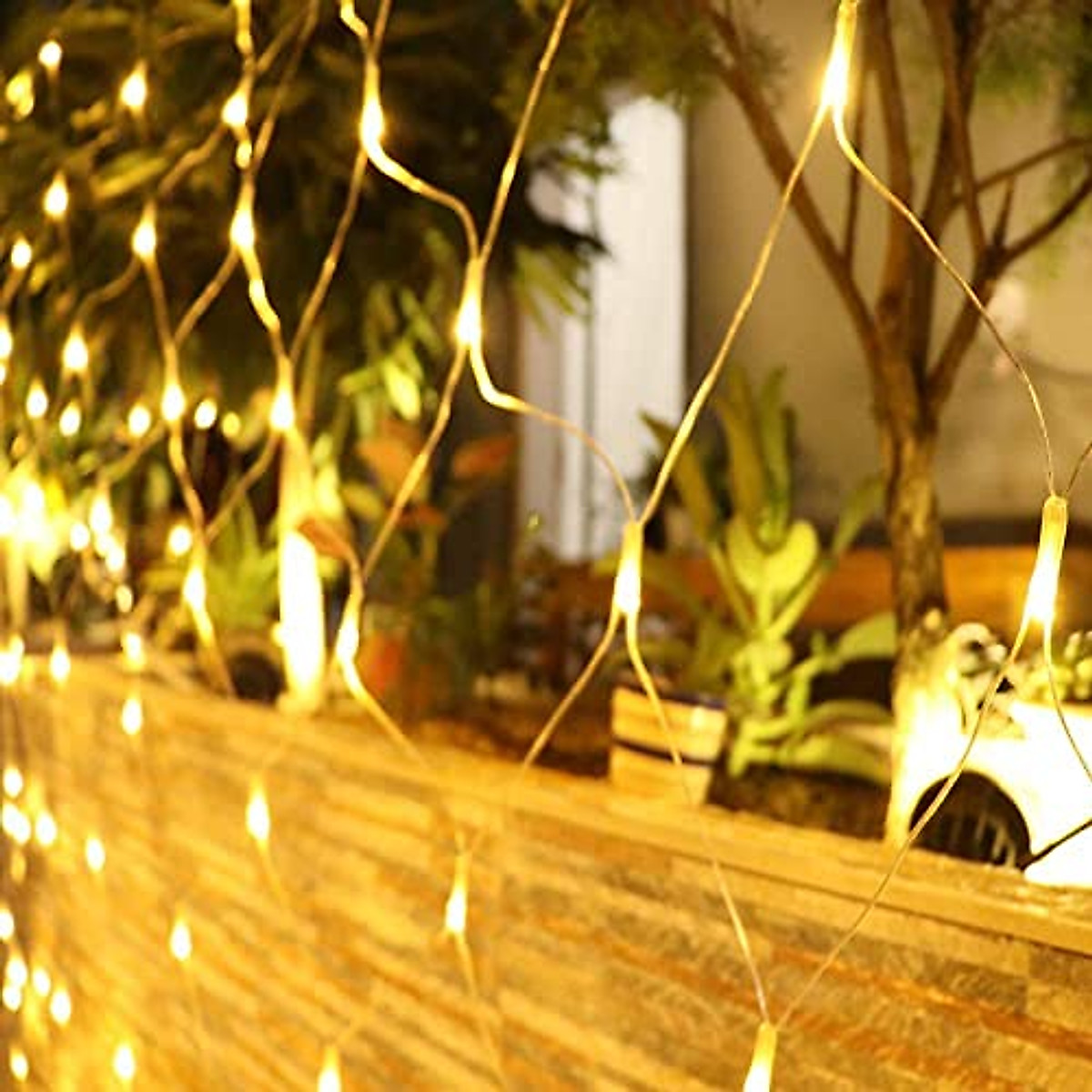 LEYOYO LED Net Lights Outdoor Mesh Lights, 8 Modes 200 Led 6.6ft x 9.8ft Christmas Net Lights for Bedroom, Christmas Trees, Bushes, Wedding, Garden, Outdoor Decorations (Warm White)