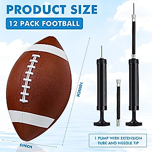 Jerify Rubber Footballs Bulk Official Size 6 Footballs Rubber Football with Pump Indoor Outdoor Footballs Bulk Water Footballs for Adults Training and Recreational Play(12 Pack)