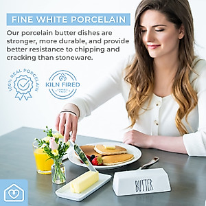 Heartland Home Porcelain Butter Dish and Salt and Pepper Shaker Set