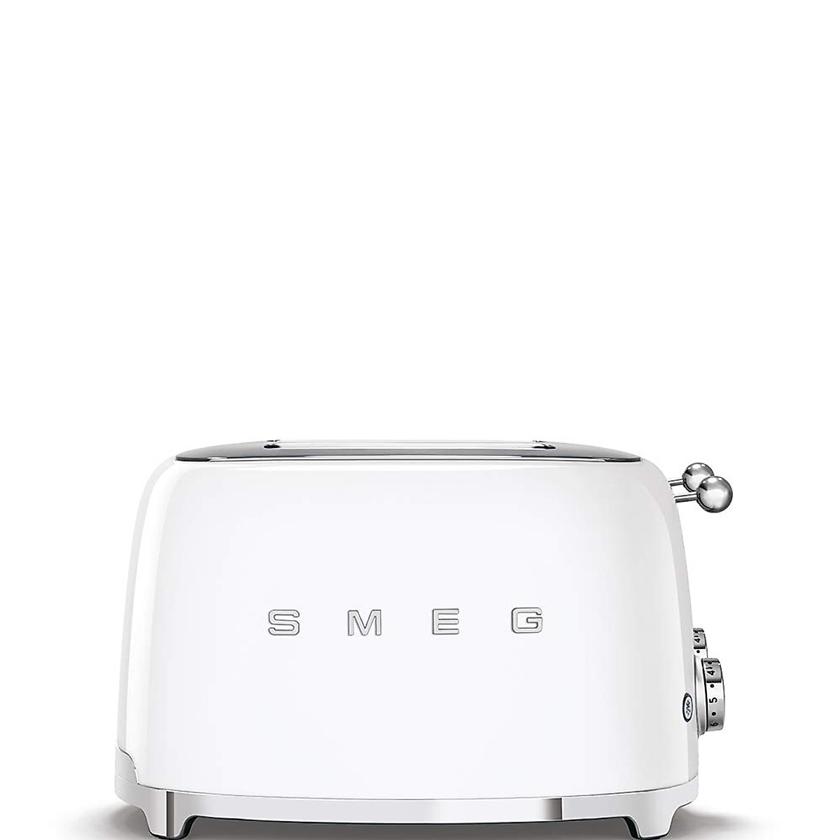 Smeg 50's Style Retro Aesthetic 4 Slice Toaster 6 Presets Extra Wide Slots White TSF03WHUS