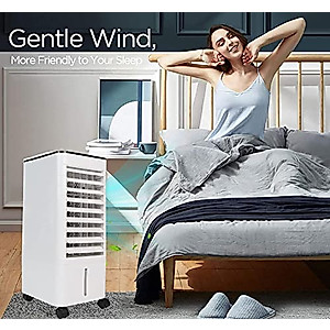 Caynel 3-IN-1 Portable Air Conditioner, Evaporative Air Cooler/Humidifier/Ice Box, 12H Timer&Remote Control, Ultra-quiet Evaporative Cooler for Whole Room Home & Office