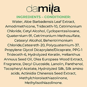 Damila Salt & Sulfate Free Shampoo & Conditioner for Keratin and Color Treated Hair - Professional Keratin Value Pack for Damaged, Frizzy, Curly, Dry & Thin Hair - Shampoo Sin Sal - 16.9 Fl Oz