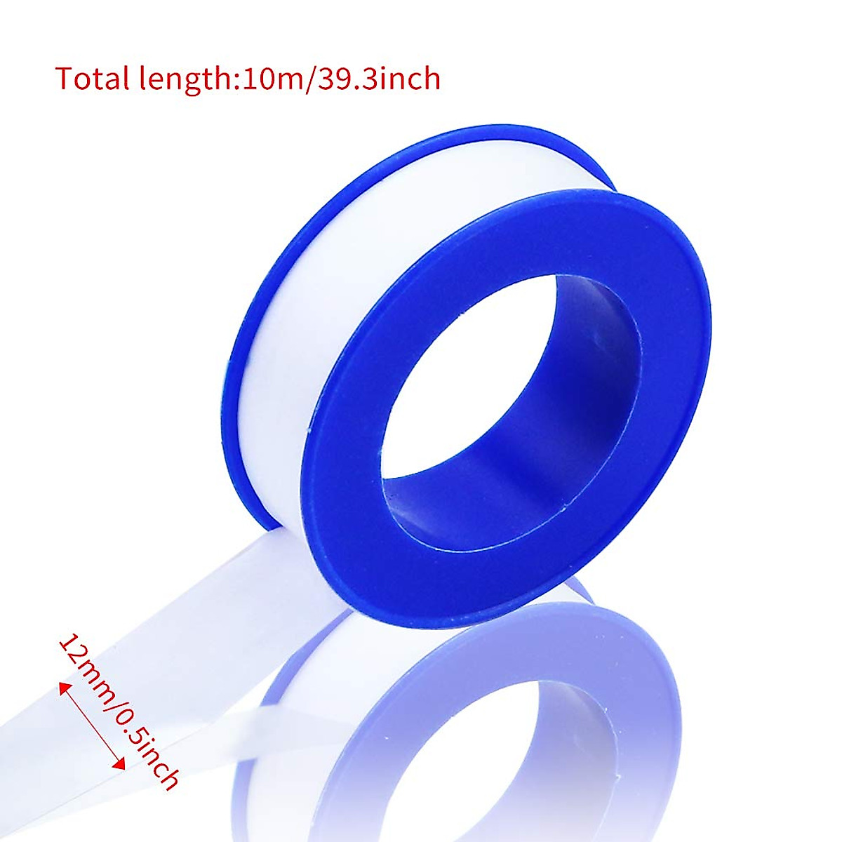 SKPPC Adhesive Tape 30 Pieces, 1/2 Inch Teflon Tape for Plumbing, Waterproof Seal Tape for Thread Pipe, Air Head, 0.5 x 394 Inch, White